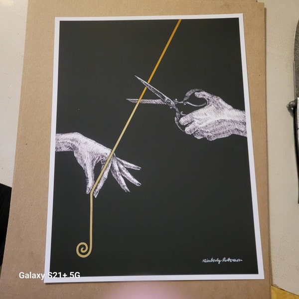 Thread of Life Ancient Greek Mythology Art Print, Gold Foil Embellished ...