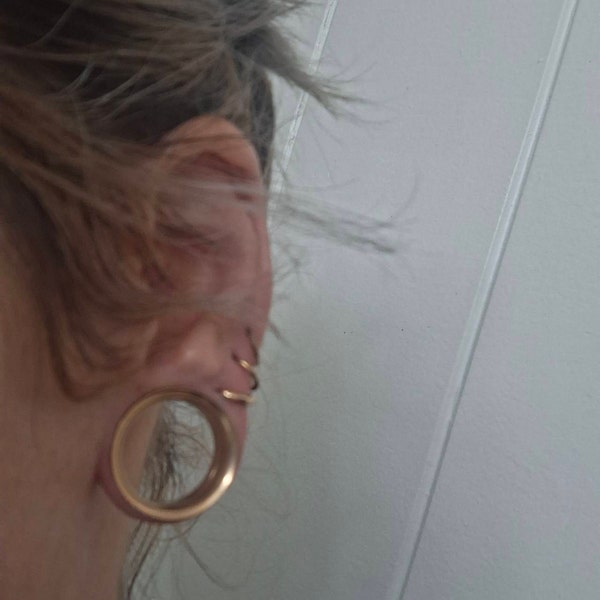 Golden Star Light Dangle Gauges Tiny Small Gold Stars Steel Ear Plugs Gauges Tunnels Dangles ...