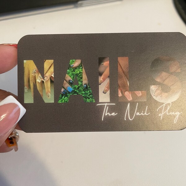 Business Card Template, Nail Business Card, QR Code, Black Business ...