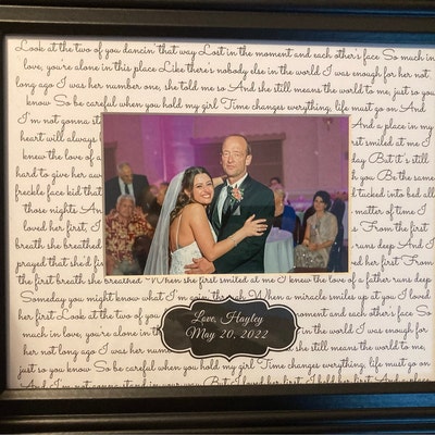 First Dance Lyrics Frame Father Daughter Dance Lyric Picture Frame 20 ...