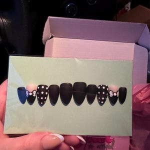 STRAWBERRY CHEESECAKE Set Luxury Press on Nails Handpainted Nails Glue ...