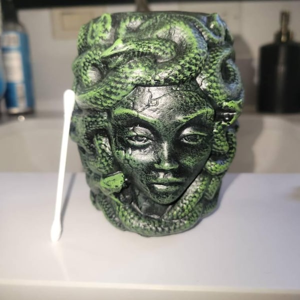 Hand-painted Concrete Medusa Head Planter | Small Greek Mythology ...