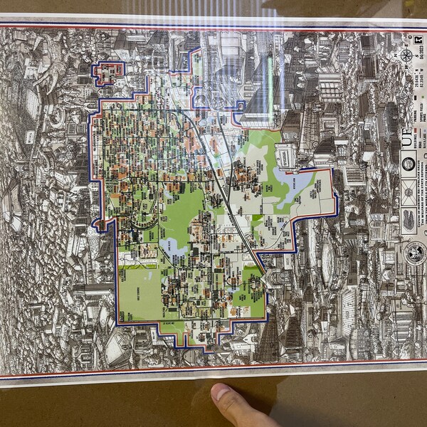 Georgia Southern University Map Art: Hand-drawn Campus Print - Etsy