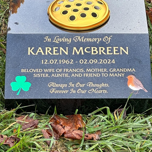 Personalised Granite Memorial Plaque Bible Open Book Grave Marker ...