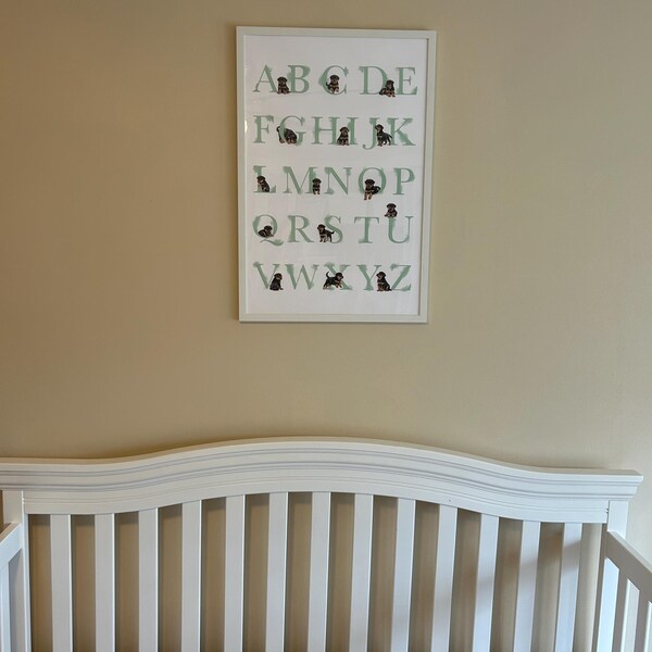 Puppy ALPHABET POSTER | Puppy Nursery Decor | Puppy Dog Wall Art for a ...