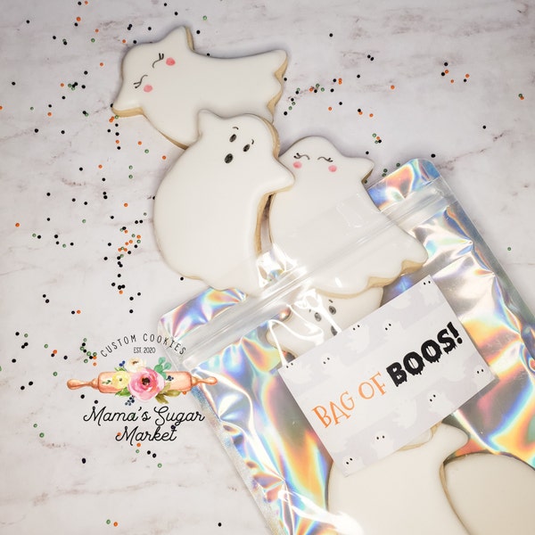 Instant Download Bag of BOOS Ghost Cookies Printable Label, Halloween ...