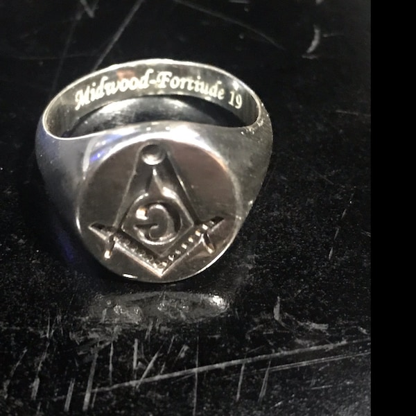 Personalized Masonic Signet Ring, Engraved Brotherhood Ring, Statement ...