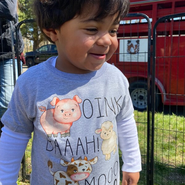 Oink Bah Moo I'm Two Shirt | Farm Birthday Shirt | Barn Animal Birthday ...