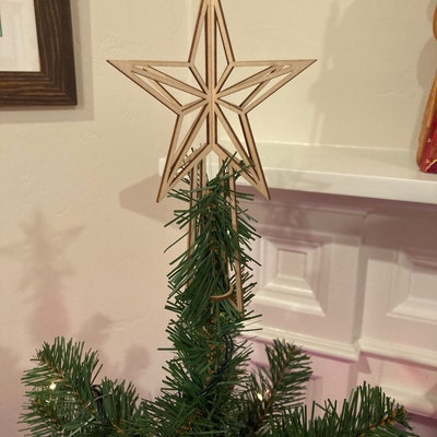 Big Wooden Christmas Tree Topper - Etsy