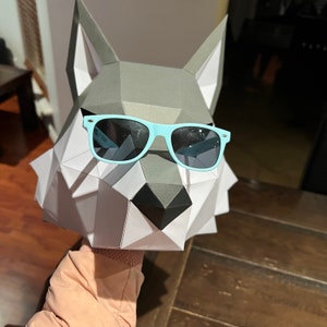 Wolf Mask Papercraft PDF, SVG Template, Low Poly Mask, 3d Paper Mask ...