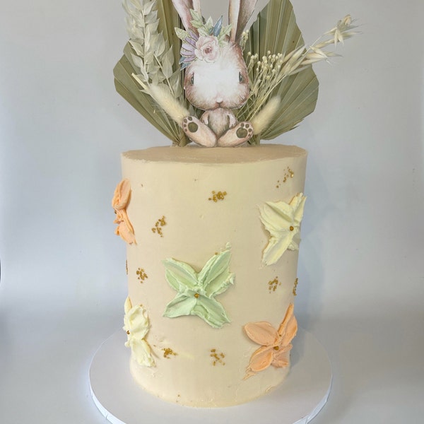 Bunny Rabbit Topper DOUBLE SIDED Printable Flower Cut Out Woodland ...
