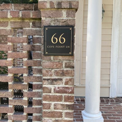 Stone Address Plaque With Engraved Numbers. Address Sign Made From ...