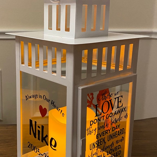 Personalized Memorial Lantern With LED Candle, in Loving Memory - Etsy