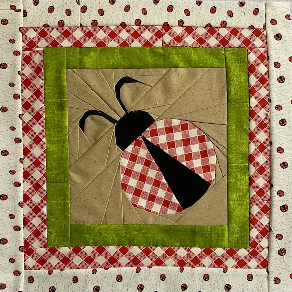 Lady Bug, Foundation Paper Piecing Pattern (FPP Pattern), Quilt Block ...