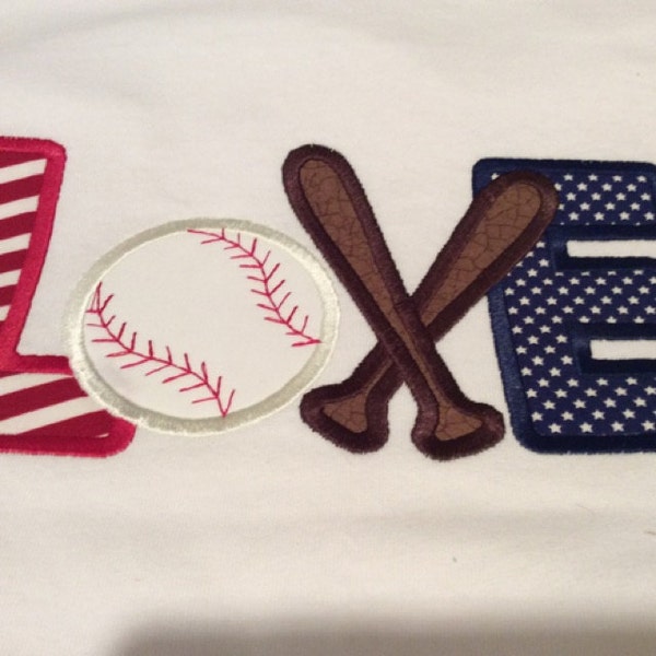 Instant Download Love Baseball Embroidery Applique Design NO:1615 - Etsy