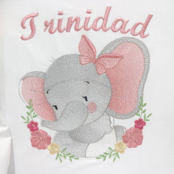 Elephant Girl Embroidery Design - Baby Machine Embroidery File - PES ...