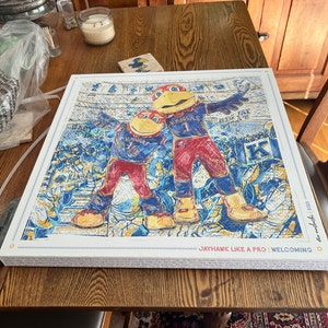 Jayhawk Like a Pro Welcoming Big Jay Baby Jay KU Splatter Paint Art ...