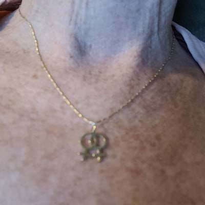 14K 9K Double Female Symbol Necklace, Lesbian Symbol Necklace, Feminist ...