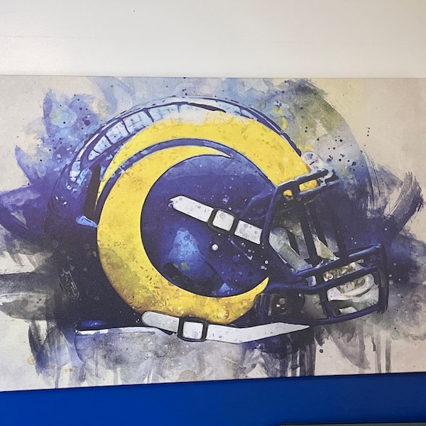 Los Angeles Rams Helmet Canvas Art: NFL Football Gift - Etsy