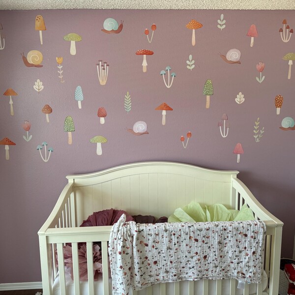 Woodland Mushroom Wall Decals - Removable, Reusable Wall Stickers ...