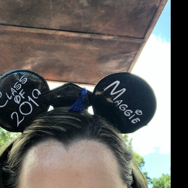 Personalized CUSTOM Graduation Cap Mouse Ears Headband - Twincess ...