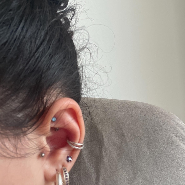 18G Hummingbird Cartilage Hoop Earring • Upper Helix Earring • Lower ...