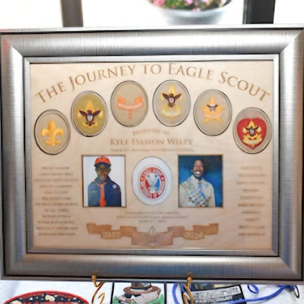 Journey to Eagle Plaque, 11x14 Wood Plaque, Eagle Scout Patches ...