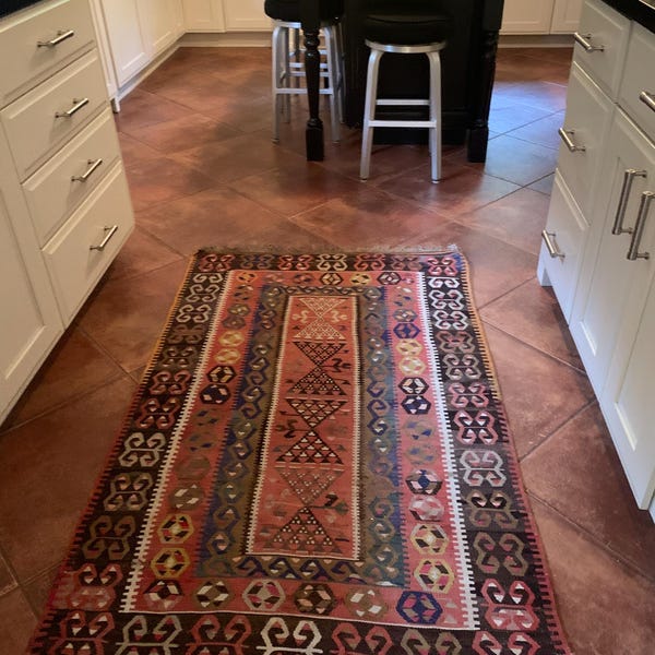 3x4 Persian Style Rare Vintage Rug,vivid Red Oriental Rugs,turkish ...