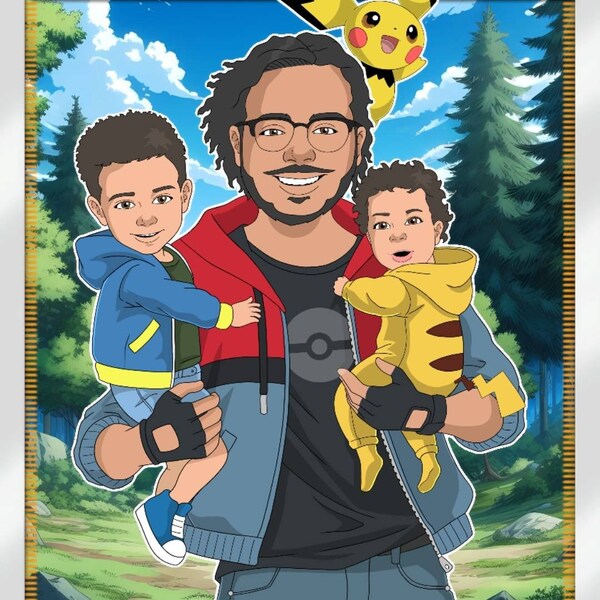 Custom Pokemon Portrait, You as a Pokemon Trainer, the Perfect Gift - Etsy