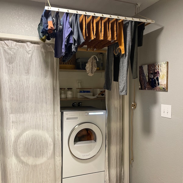 Wall / Ceiling Mounted Clothes Drying Rack, Clothes Airer, Hanging ...