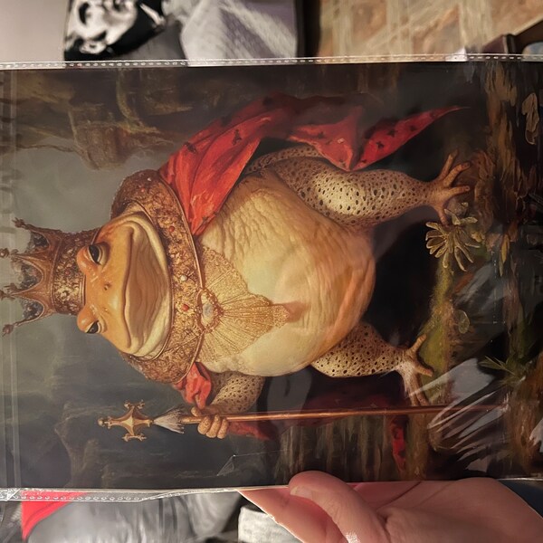 King Frog Royal Gothic Victorian Print, Renaissance Toad Portrait ...