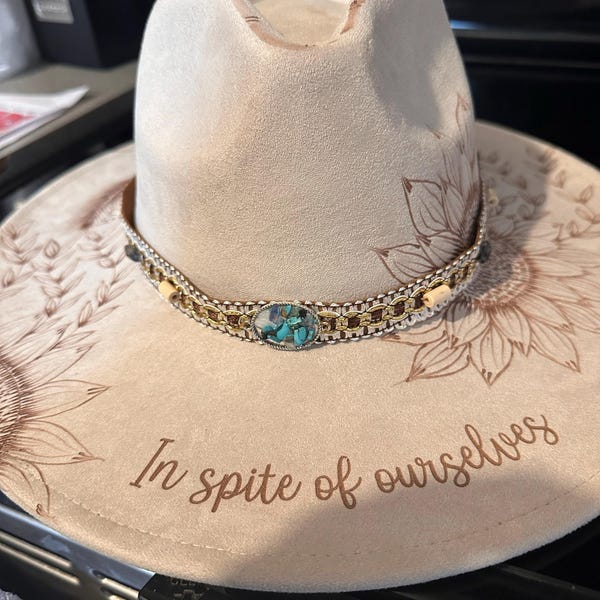 Hand Burned Branded Beige Wild Flower With Dandelion Base Ball Cap ...