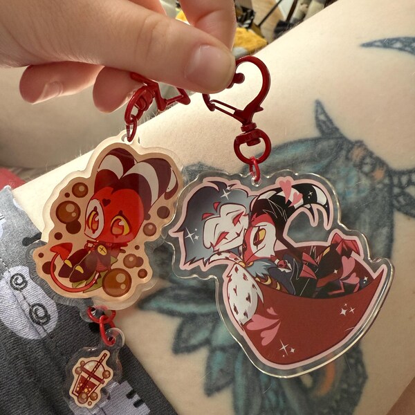 CIRCUS AU Boba Keychains - Stolas/blitz/fizzarolli | Helluva Boss - Etsy