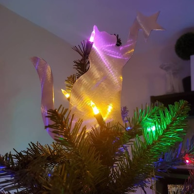 Kitty Cat, Cat Christmas Tree Topper, Wreath Decor, Holiday Decoration ...