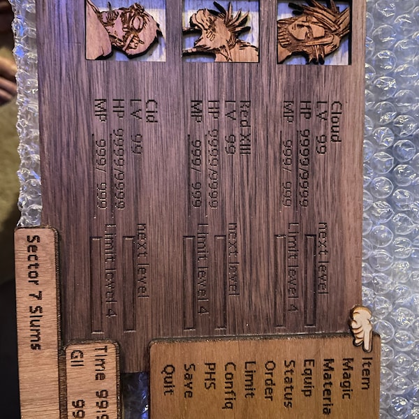 Custom Wooden Final Fantasy 7 Menu Screen With Characters You Can Pick ...