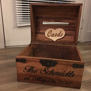 Wedding Card Box Graduation Card Box Wood Card Box Rustic Card Box Card ...