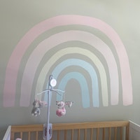 Large Muted Pastel Rainbow Removable Wall Decal / Pastel Rainbow ...