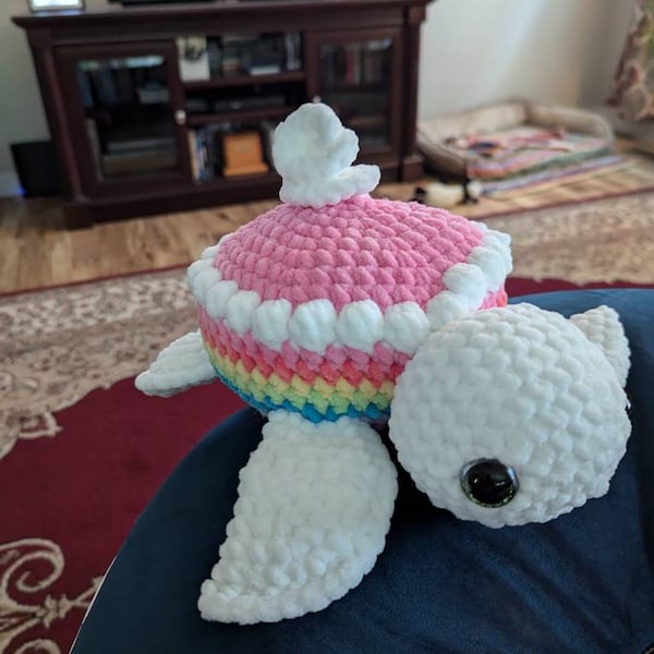 Birthday Cake Sea Turtle | Digital PDF Crochet Amigurumi Pattern ...