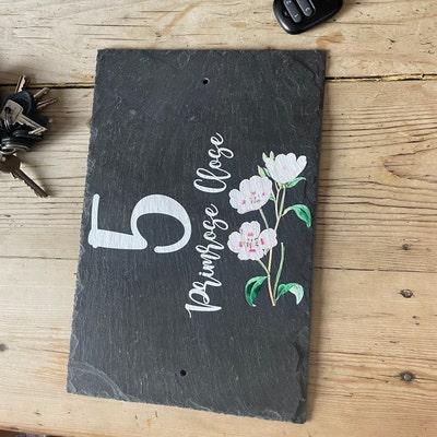Rustic Lavender Slate House Sign Farmhouse Plaque Door Number - Etsy