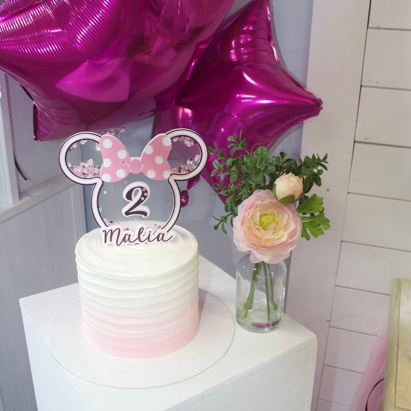 Minnie Mouse Inspired Personalizable Cake Topper and 3D Number - Etsy