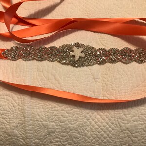 Starfish Bridal Belt, Starfish Bridal Sash, Pearl Starfish Wedding Sash ...