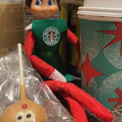 Elf Bucks Coffee Shop Display Prop, Doll Costume, Elf Clothes ...