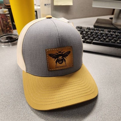 Custom Leather Patch Baseball Hats Sewn on Hand Finished Leather Custom ...