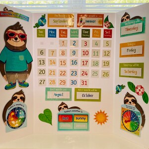 Morning Board Printable Activity Toddler Kids Homeschool Weather Chart ...