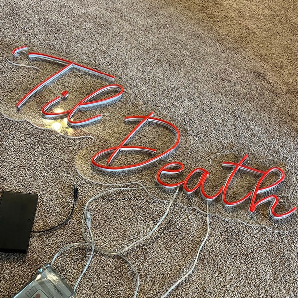 Til Death Neon Sign, Wedding Neon Sign, Custom Neon Sign, Neon Sign ...