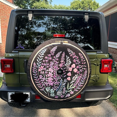 Spare Tire Cover With Messy Bun and Heart Shaped Glasses Design, Girly ...