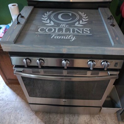 Personalized Stove Cover Farmhouse Decor Wood Stove Top Cover Gas Stove ...