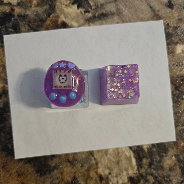 Artisan Cute Sparkly Y2K Tamagotchi Resin Backlit Keycaps, Kawaii ESC ...