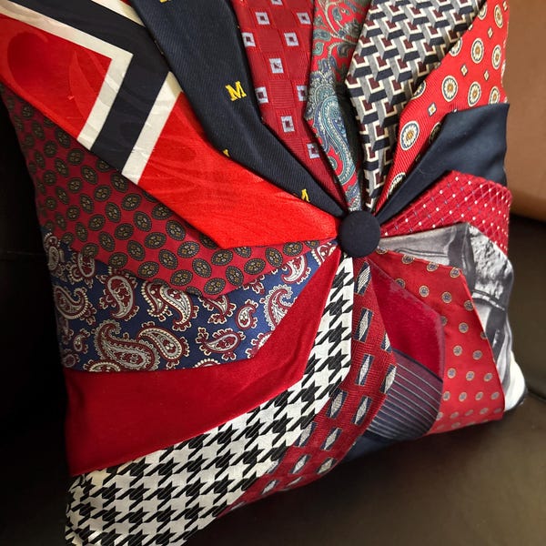 Memory Tie Pinwheel Pillow – Custom Keepsake Gift – Memorial Pillow ...
