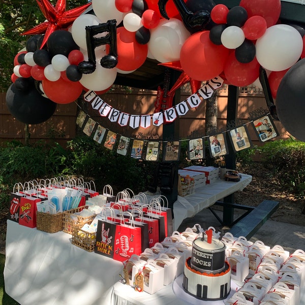 One Rocks Banner / Guitar Happy Birthday Banner / Rock Party / Rock N ...